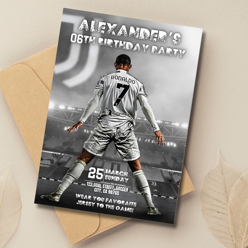 Cristiano Ronaldo Birthday Invitation | Made to Order Customizable ...