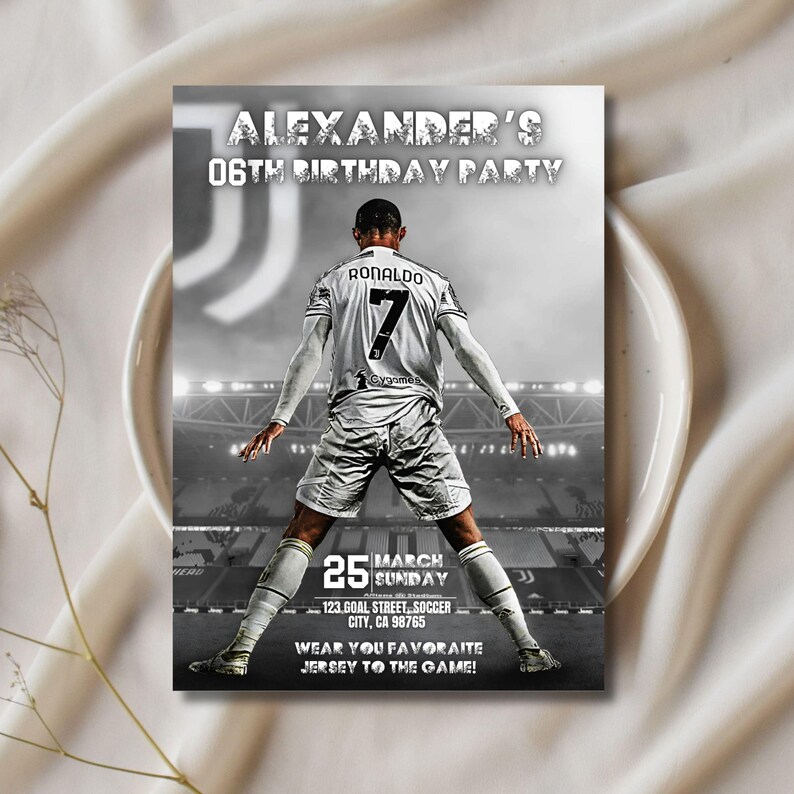 Cristiano Ronaldo Birthday Invitation | Made to Order Customizable ...