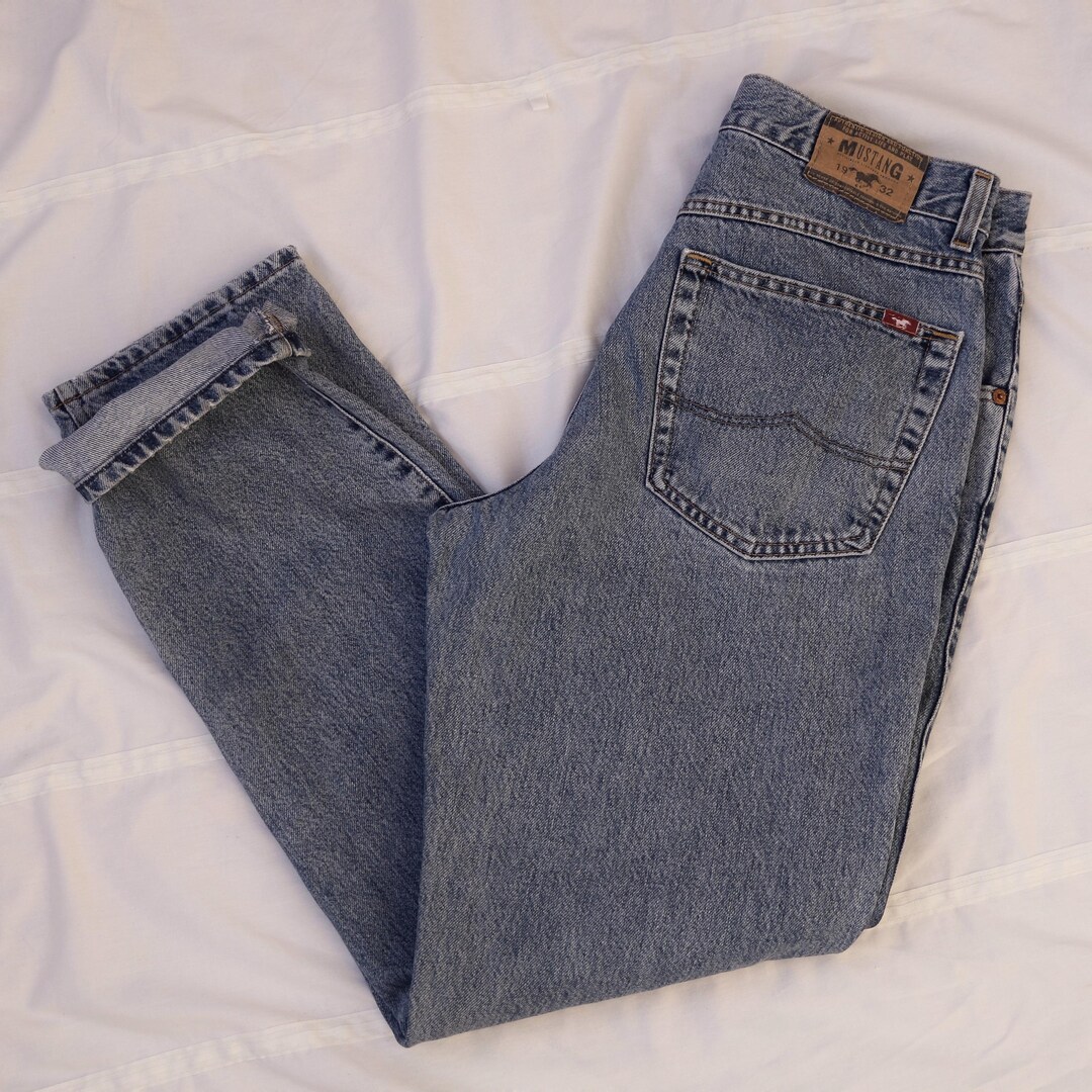 Vintage Mustang Denim Jeans - Regular Fit - Light Blue Wash - W 34" L32 ...