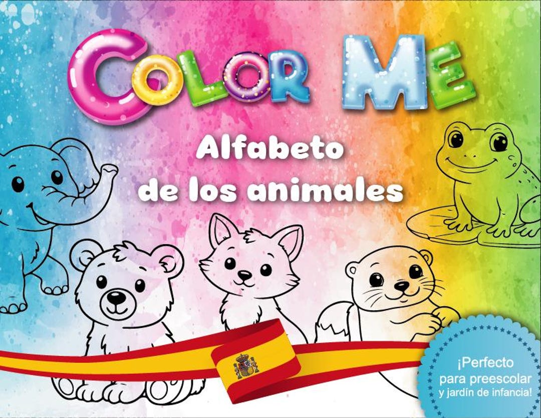Spanish Alphabet Coloring Book for Children – Adorable Animals and Fun ...