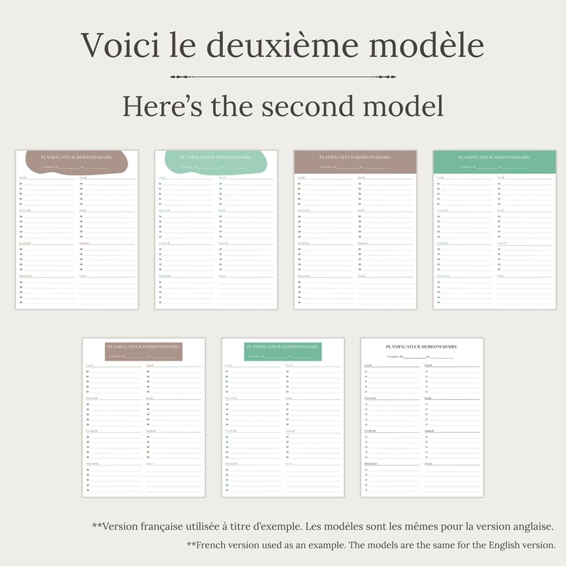 Printable and Digital Weekly Planner PDF, Minimalist Undated Planner ...