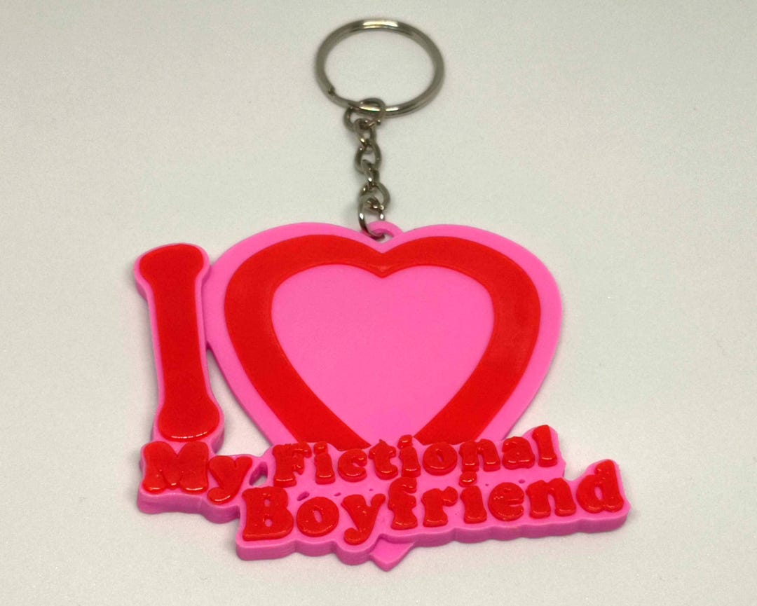 Funny Custom "i Love My Fictional Boyfriend" Heart Keychain Yumeship ...