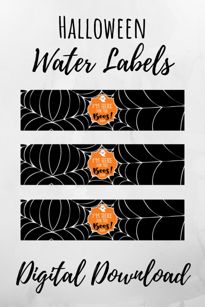 Halloween Water Labels Digital Download Spooky Water DIY Water Labels ...