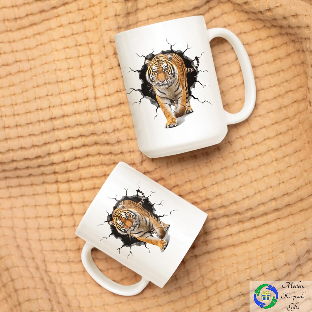 Majestic Tiger Breakout - Wild Spirit, Power, and Courage Ceramic Cup ...