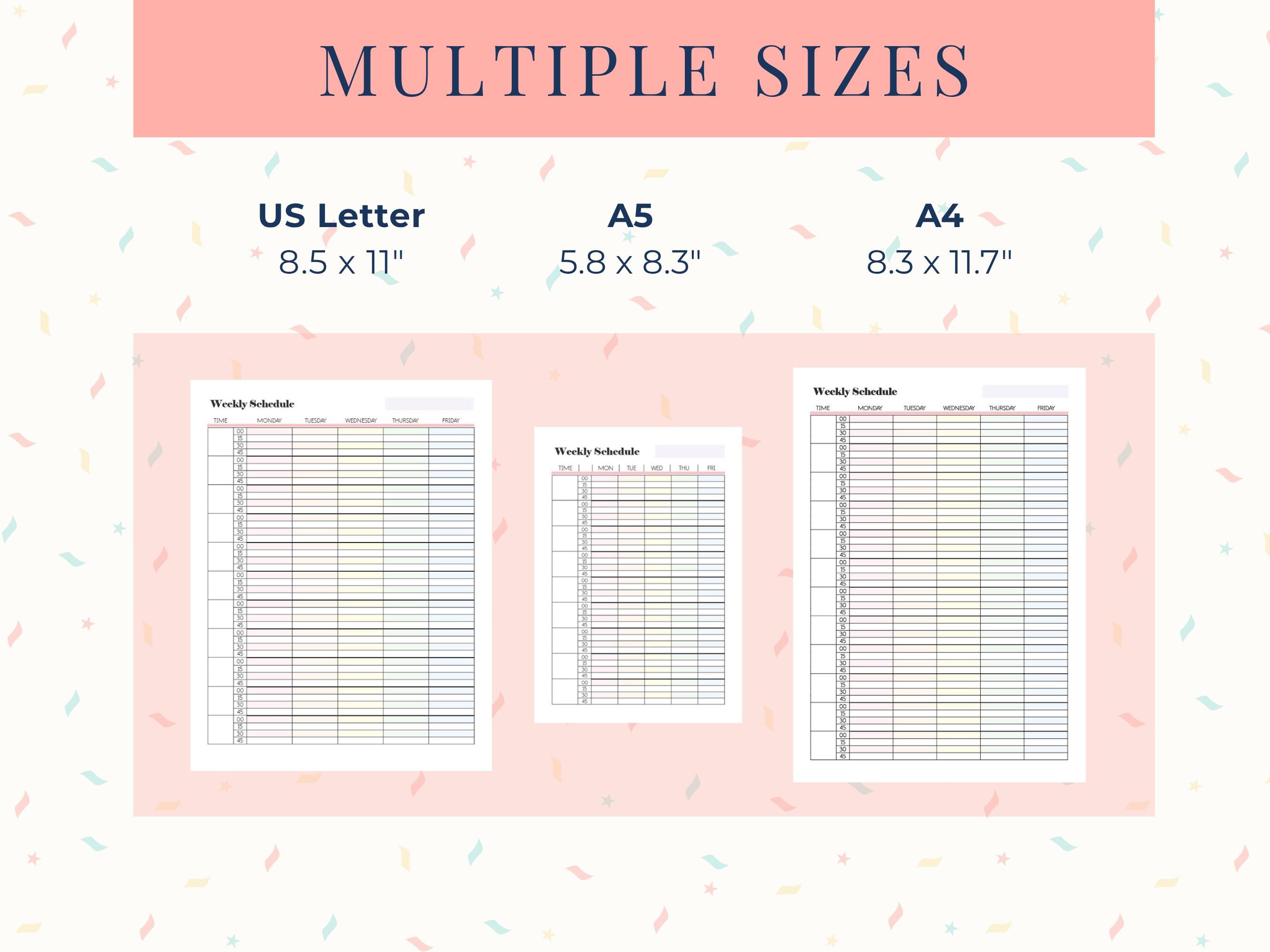 15-minute Weekly Planner Printable | Minimalist Time Blocking (PDF, JPG ...
