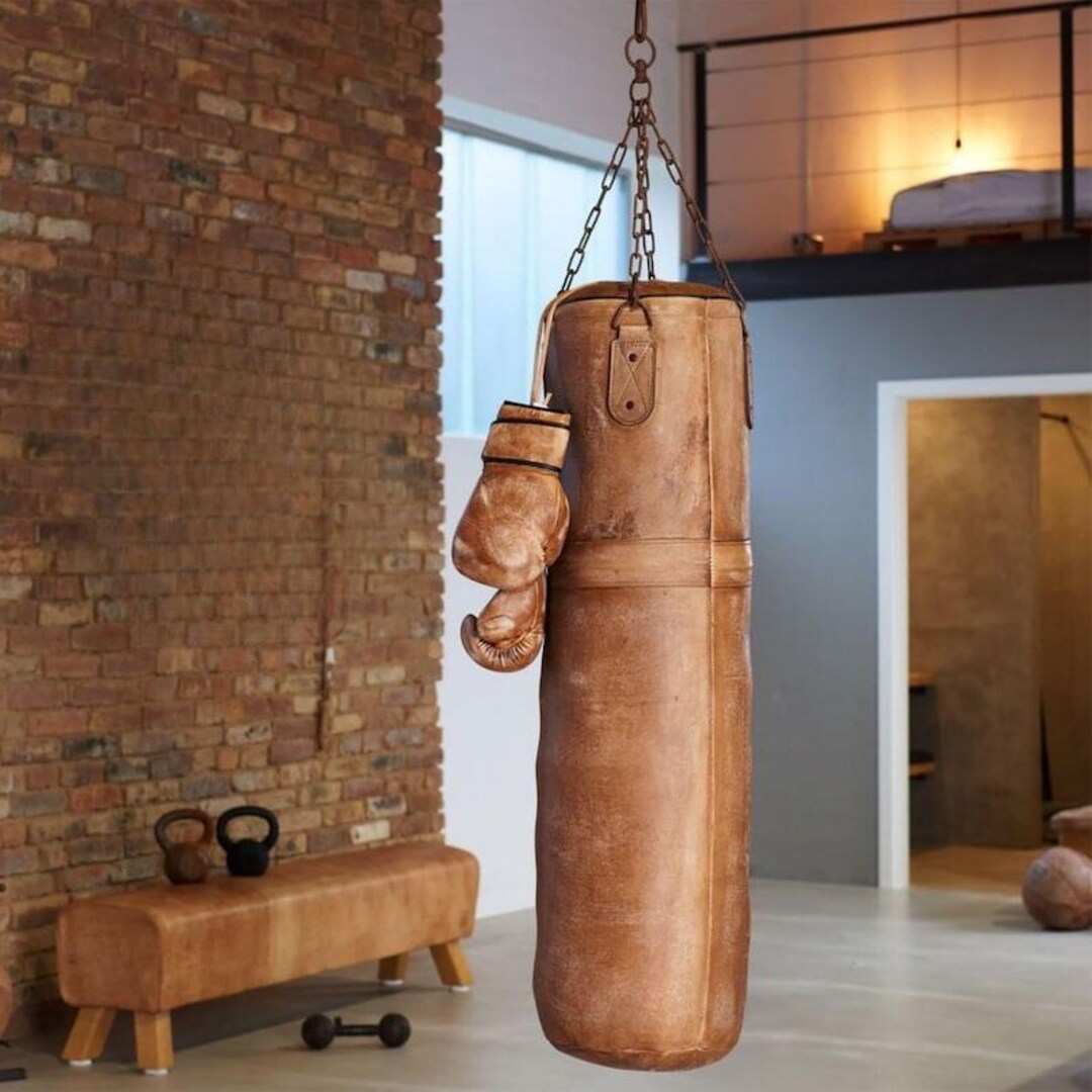 Primium Double Tone Leather Bag, Leather Punching Bag,heavy Bag,hand ...