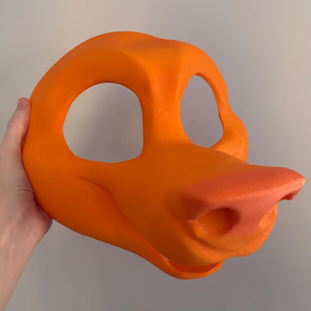 Orange Canine Fursuit Head - 3D Printed - Etsy