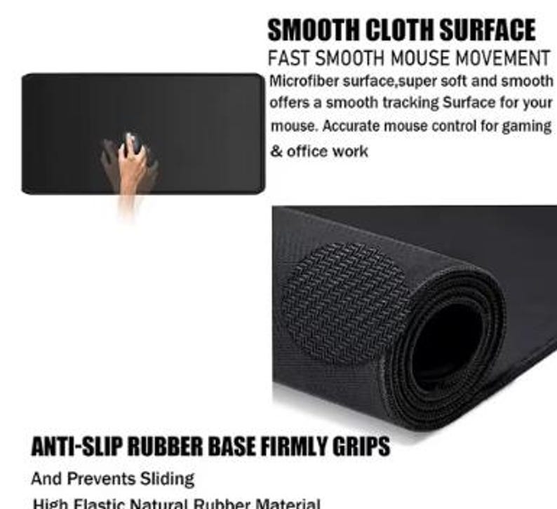 XXL Gaming Mouse Pad With Large Japanese Wave Design – Non-slip ...