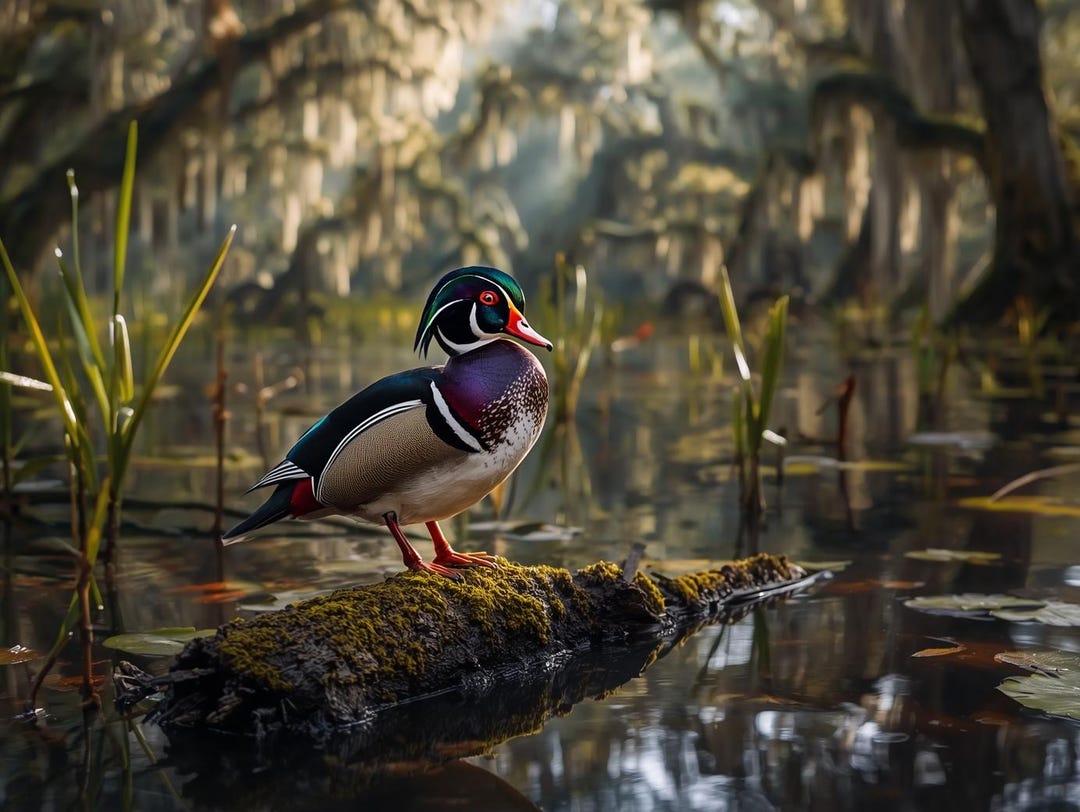 Drake Wood Duck in Swamp Tumblr Design Digital Download - Etsy