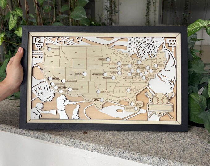 Baseball Push Pin Map | MLB Ballpark Map | Baseball Map - Etsy Canada