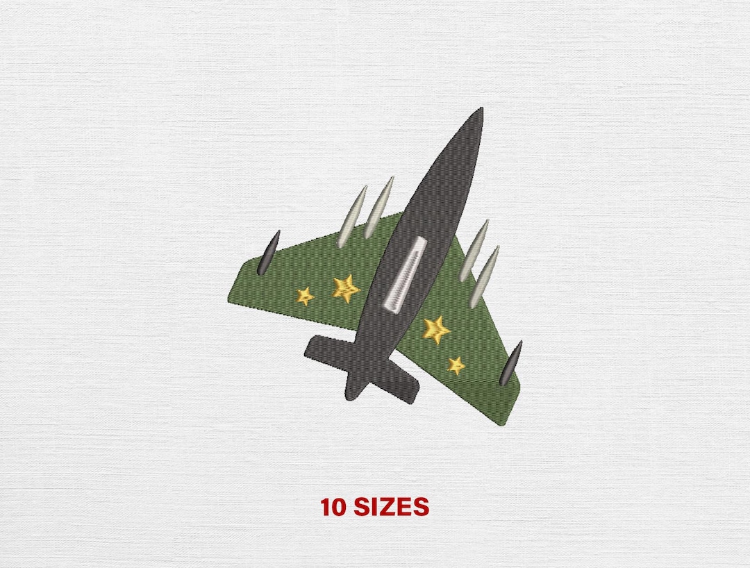 Fighter Jet Airplane Embroidery Design, Silhouette, Machine Embroidery ...