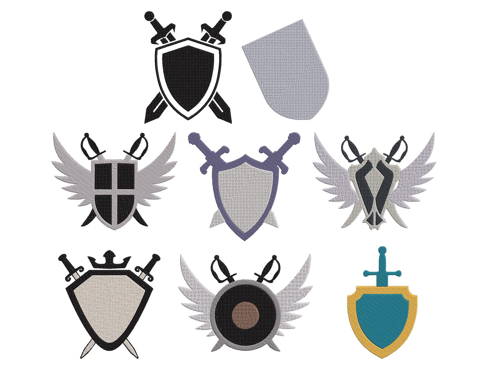 Shield Embroidery Design, Greek Old Shield Machine Embroidery, Viking ...