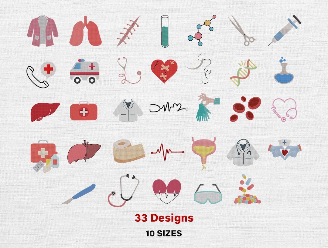 Medical Embroidery Design, Hospital, Anatomy and Medicine Embroidery ...