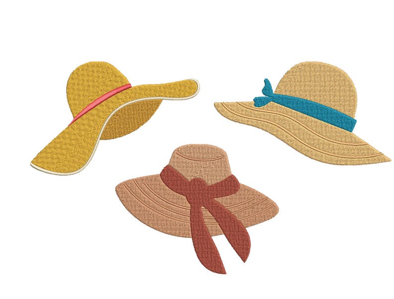 Beach Sun Hat Embroidery Design, Hat Machine Embroidery File, Summer ...