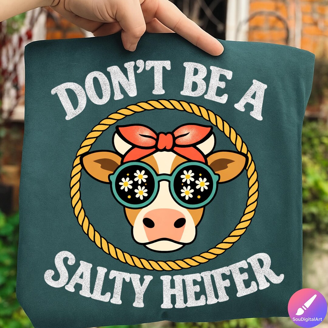 Salty Heifer PNG, Funny Cow Western Humor (digital Download) - Etsy