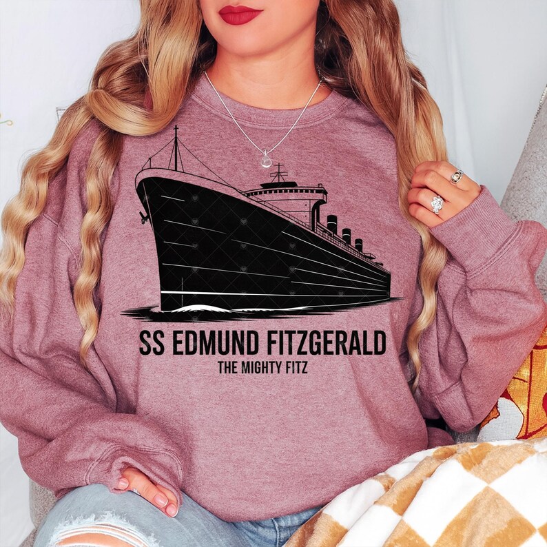 Edmund Fitzgerald PNG, Lake Superior Mighty Fitz Ship Art (digital ...