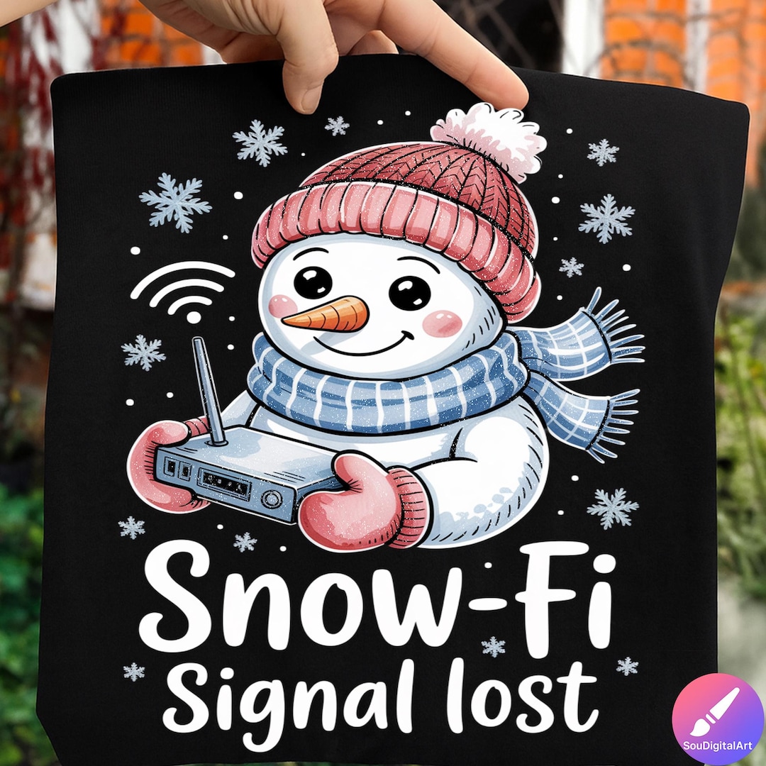 Snow-fi Signal Lost PNG, Funny Snowman Christmas Design, Winter Wifi ...