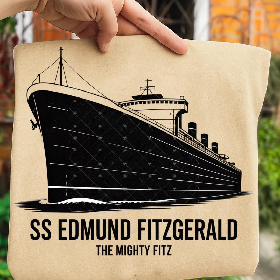 Edmund Fitzgerald PNG, Lake Superior Mighty Fitz Ship Art (digital ...