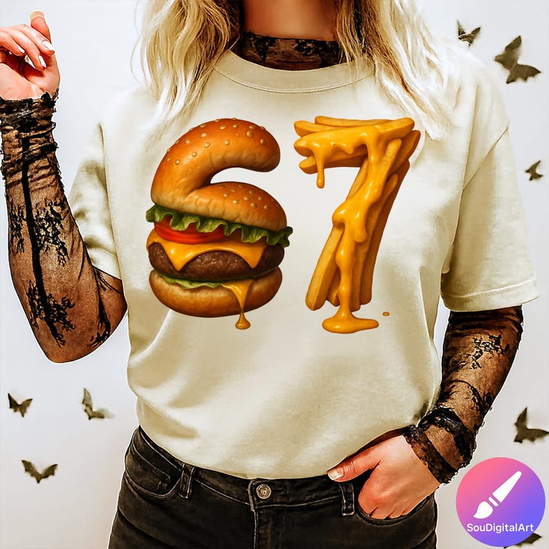 Six Seven Burger Fries Meme PNG, Gen Alpha Food Art (digital Download ...