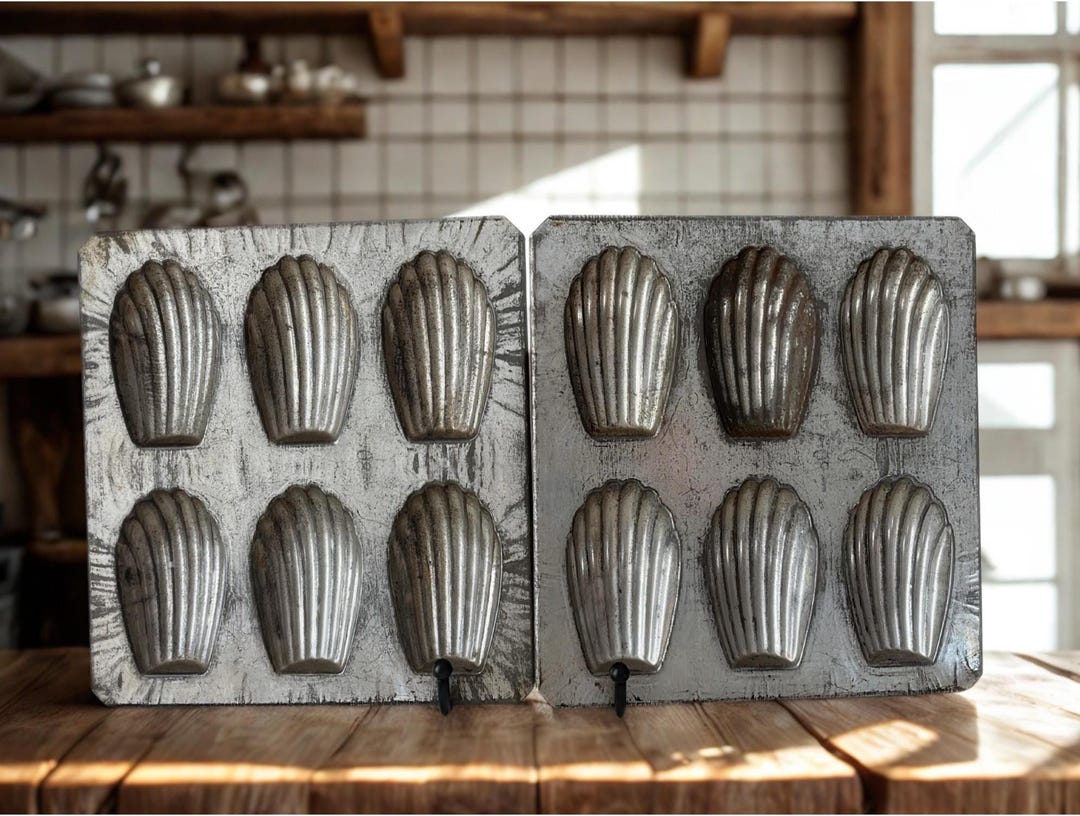 Vintage French Madeleine Mold Pair, Made in France, Shell Baking Tins ...