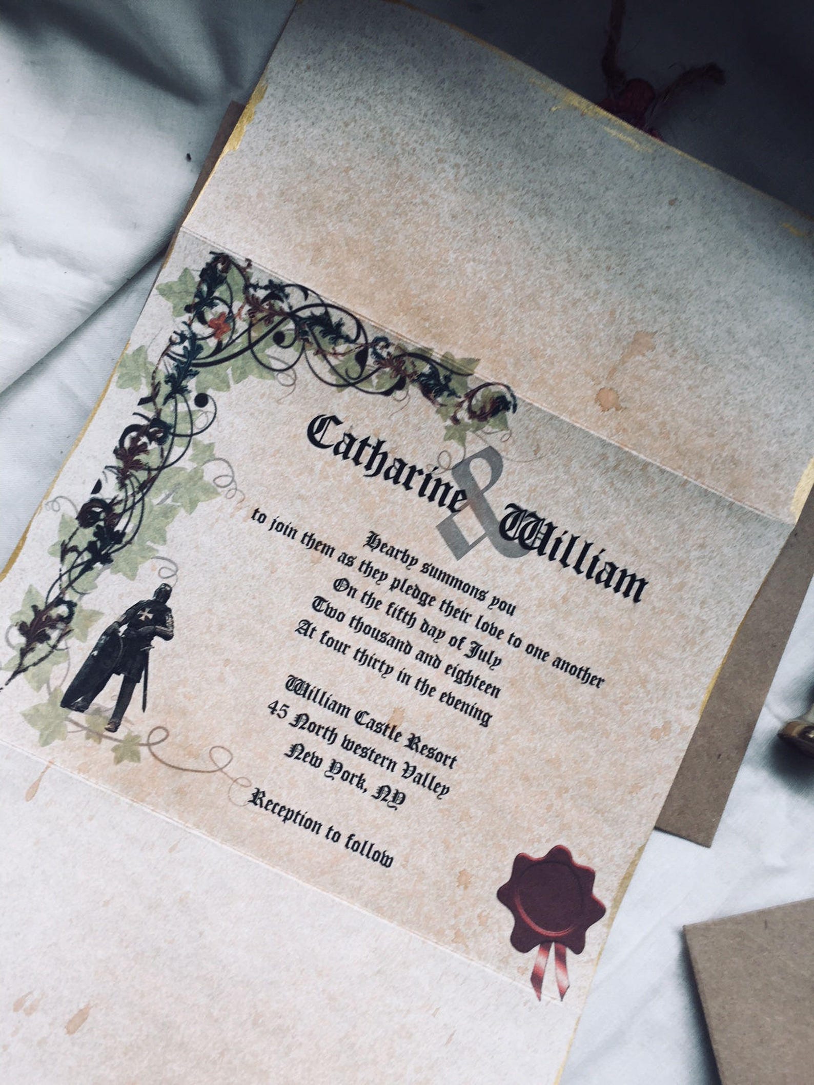 Medieval Aged Rustic Renaissance Wedding Invitation - Etsy