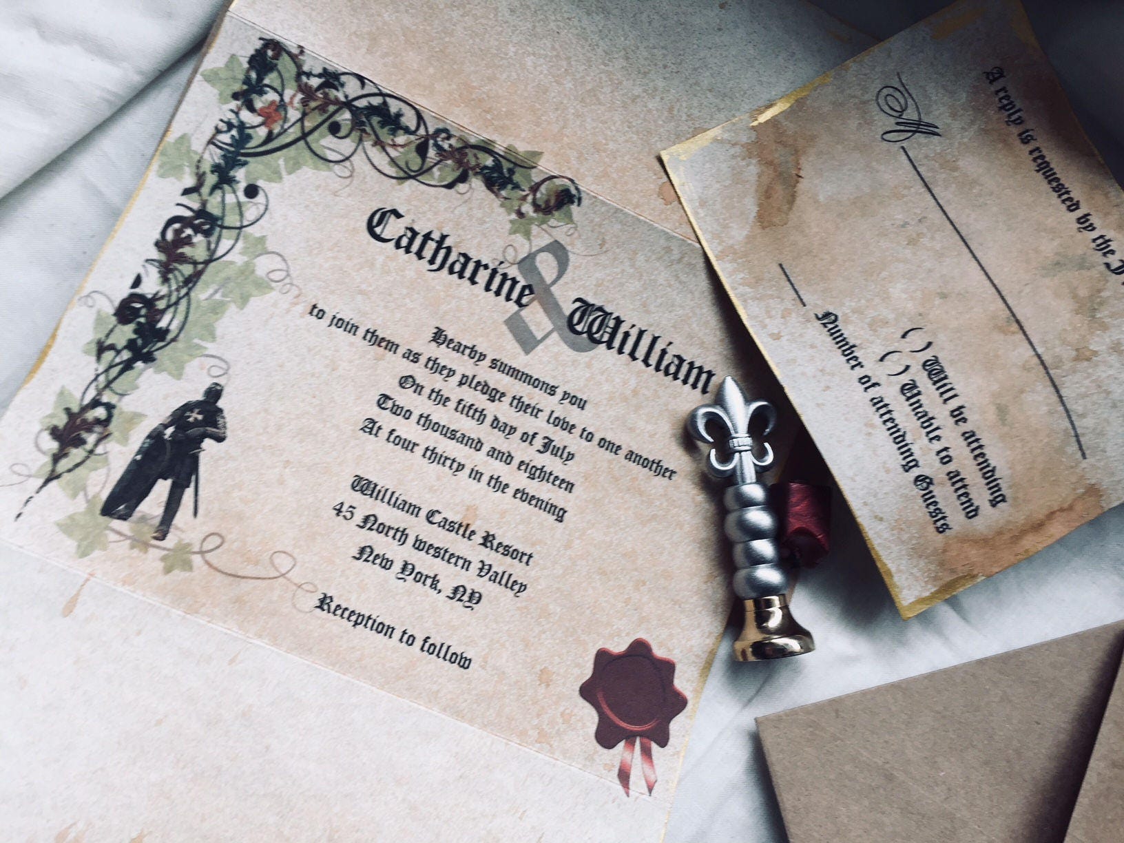 Medieval Aged Rustic Renaissance Wedding Invitation - Etsy