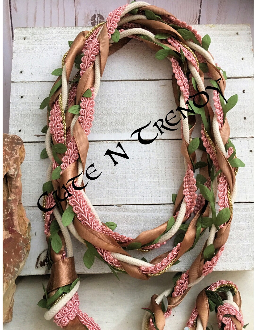 Handfasting Ribbon and Cord Wedding Ceremony Unity Cord / Rose / Cream ...