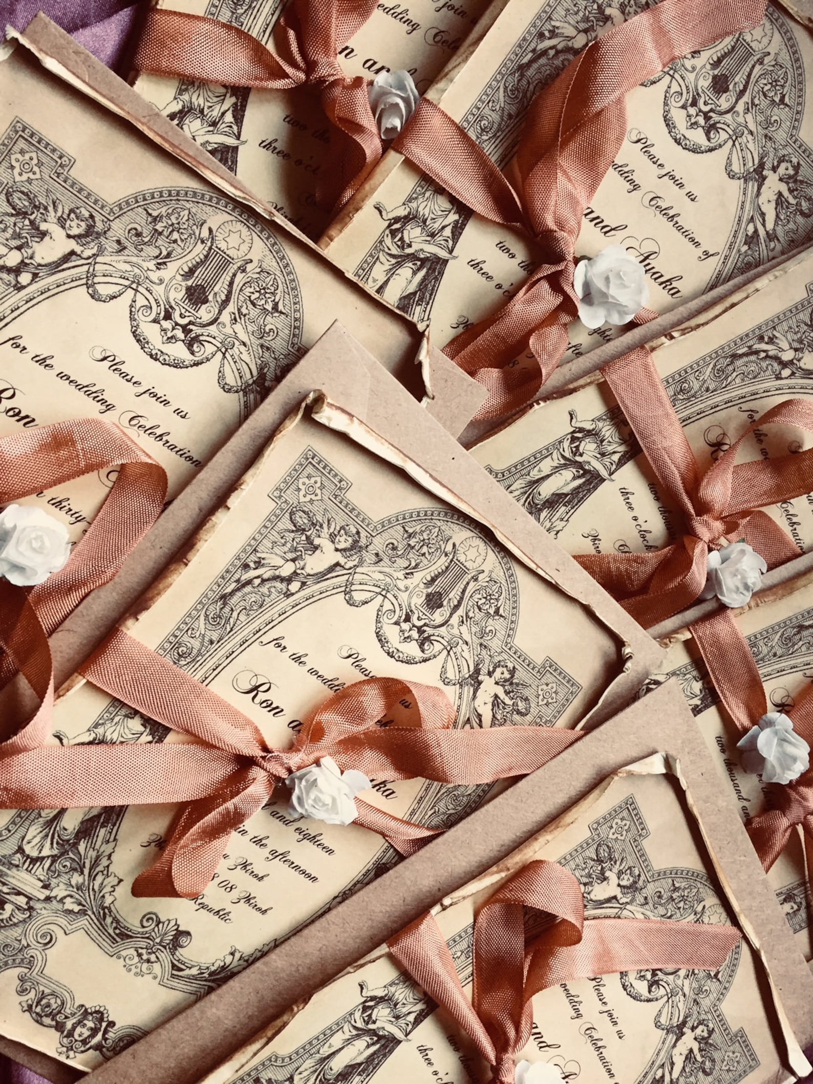 Hand Aged Wedding Vintage Invitation - Etsy