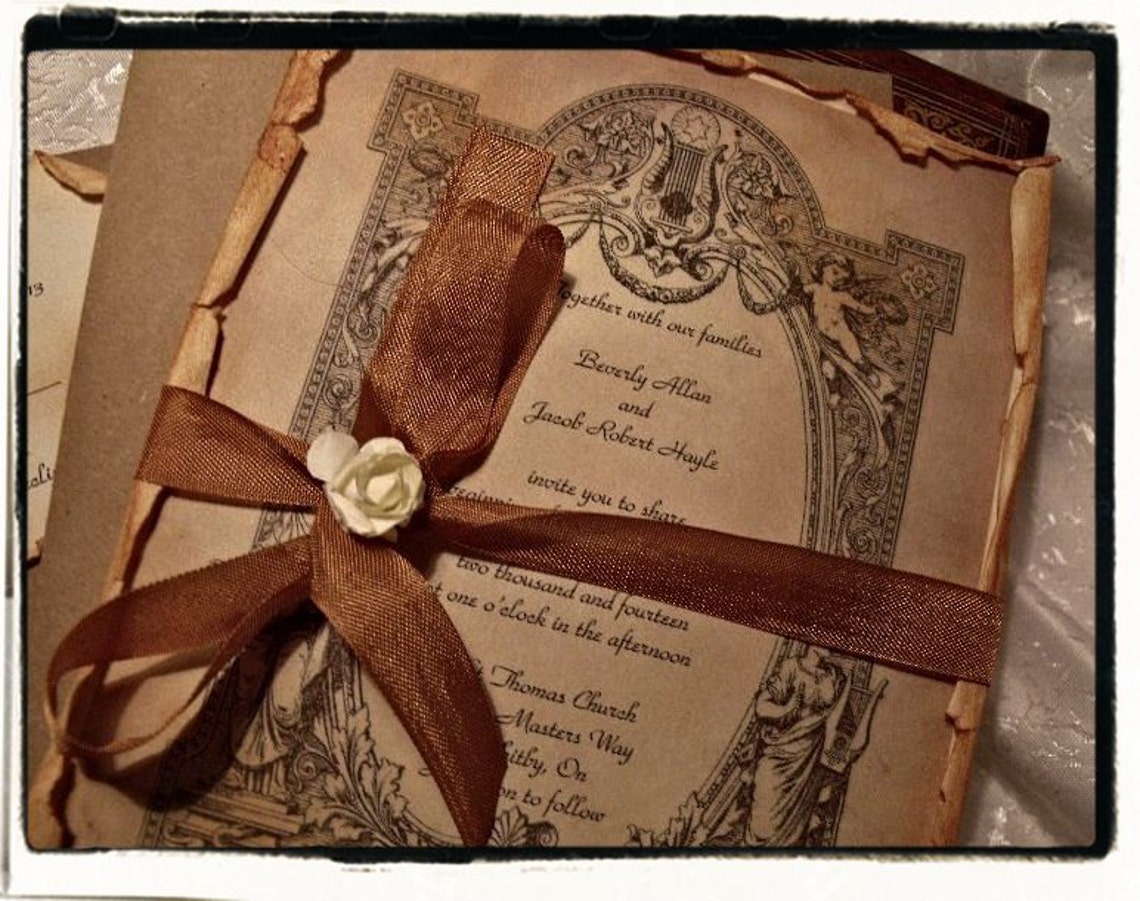 Hand Aged Wedding Vintage Invitation - Etsy