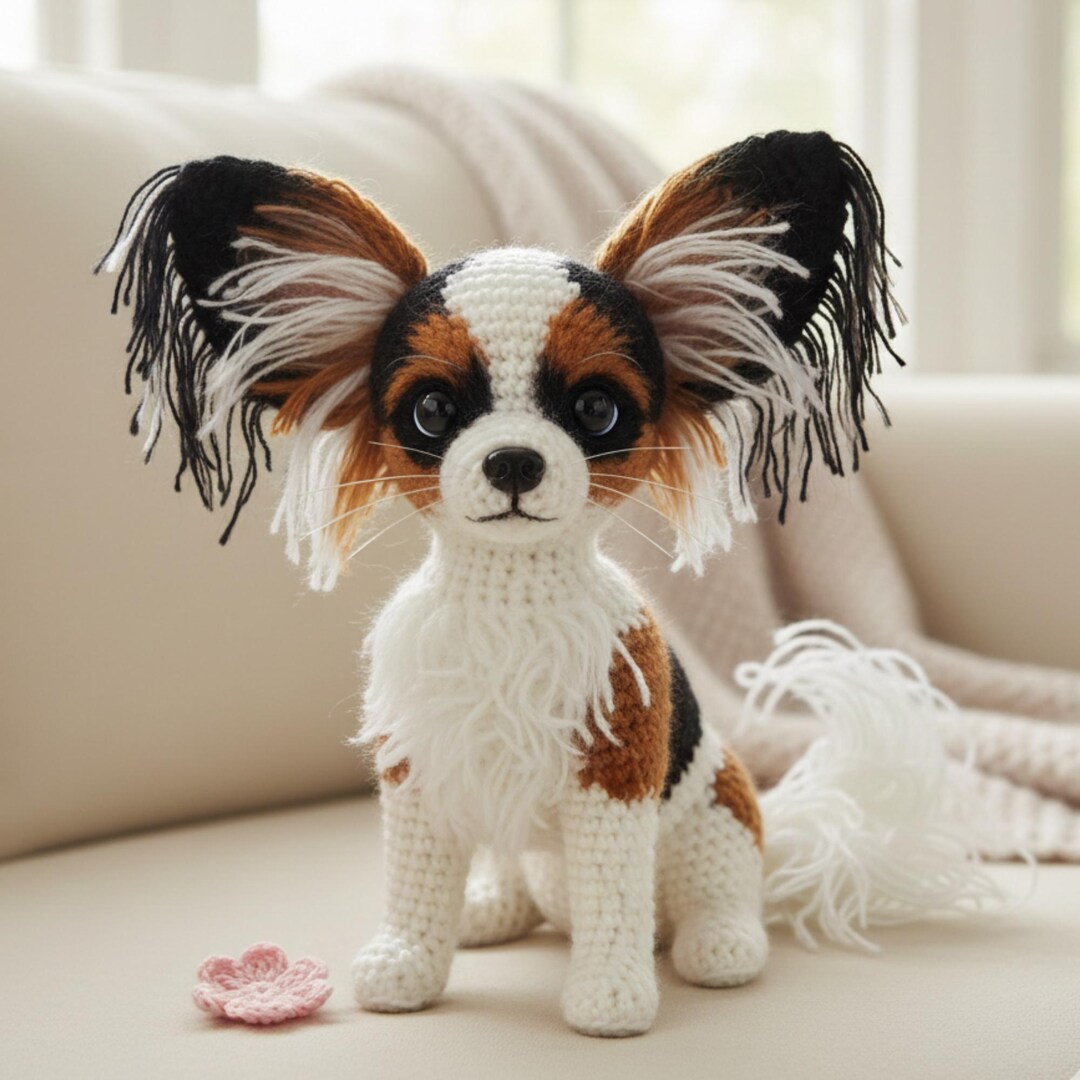 Papillon Dog Crochet Pattern, Amigurumi Dog Pattern, Realistic Crochet ...
