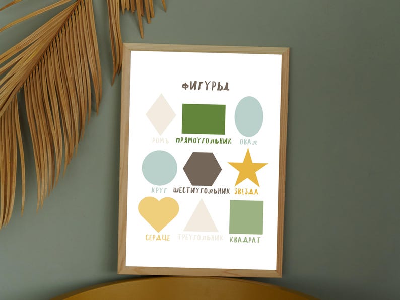 Russian Alphabet, Numbers & Shapes Poster Set | Nursery Decor (PDF) - Etsy