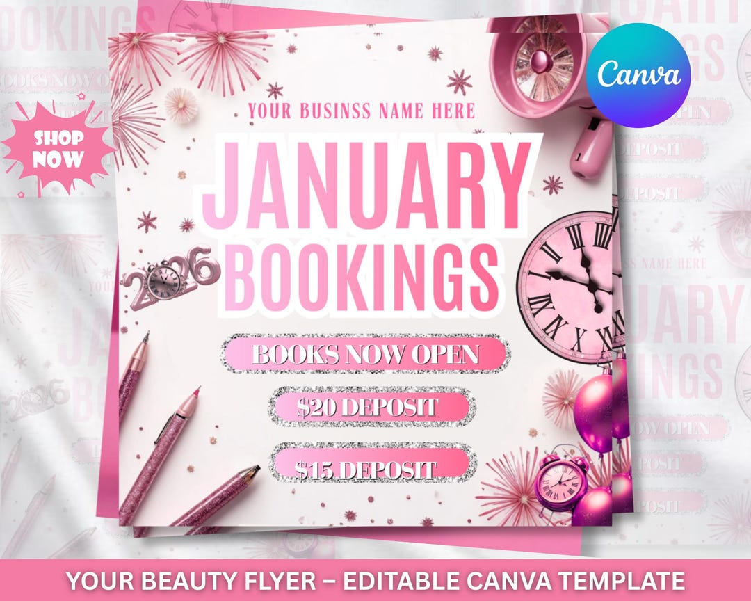 January Booking Flyer, New Yearflyer, Booking Flyer, Books Open ...