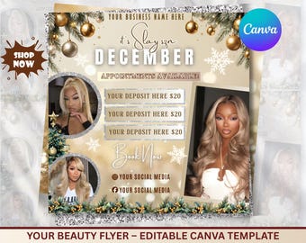 December Booking Open Now Hair Appointments Books Christmas Nail Flyer ...