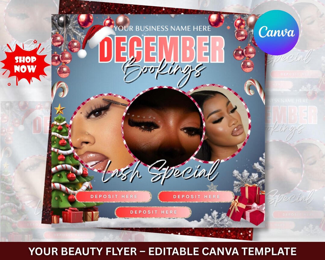 Christmas Lash Special Flyer, Lash Flyer, Lash Tech Flyer, Winter Lash ...