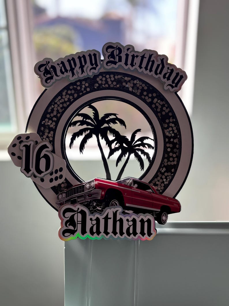 3D Lowrider Cake Topper: Personalized Classic Car Birthday Decor - Etsy