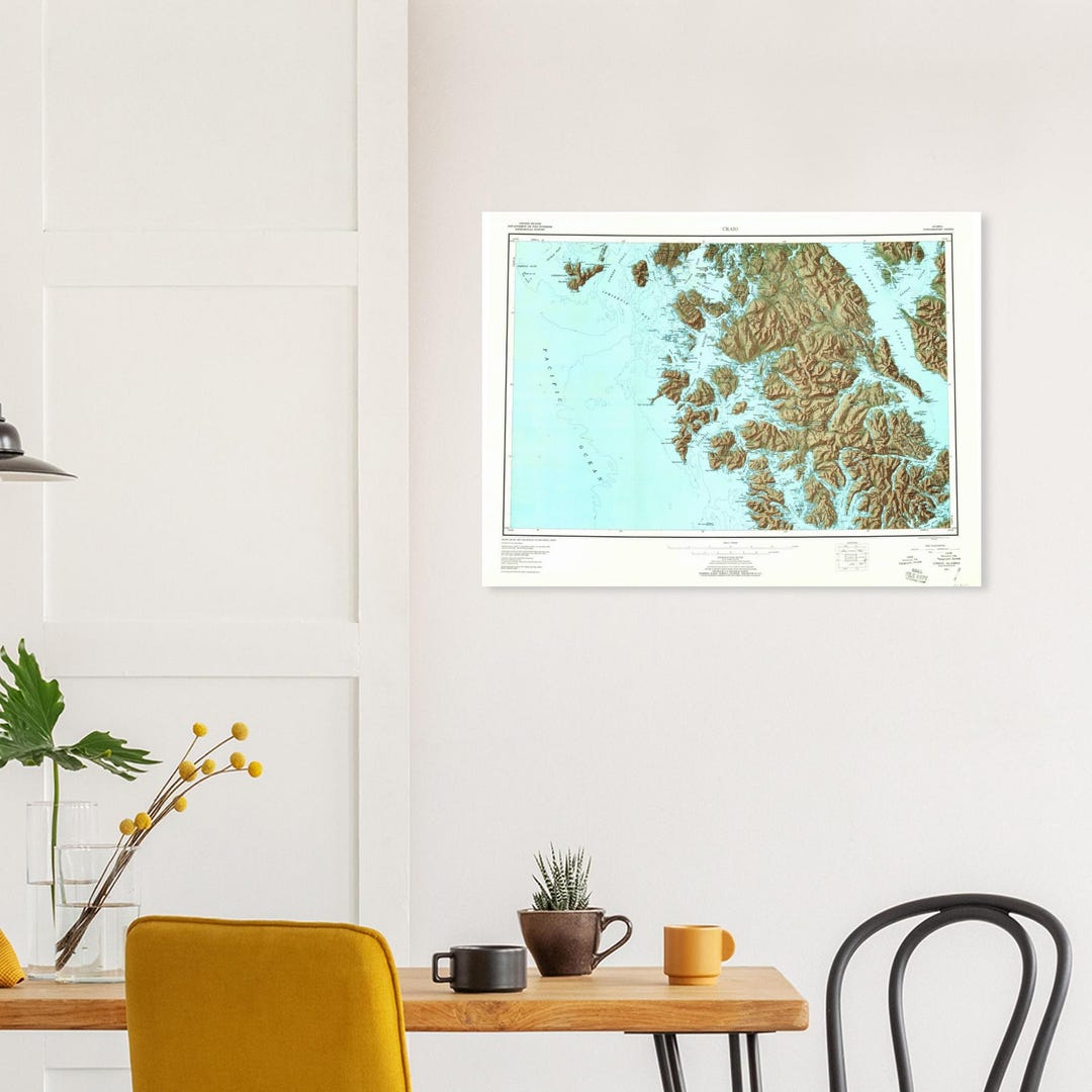 Vintage Craig Alaska Topographic Map Print – Pacific Northwest Coastal ...