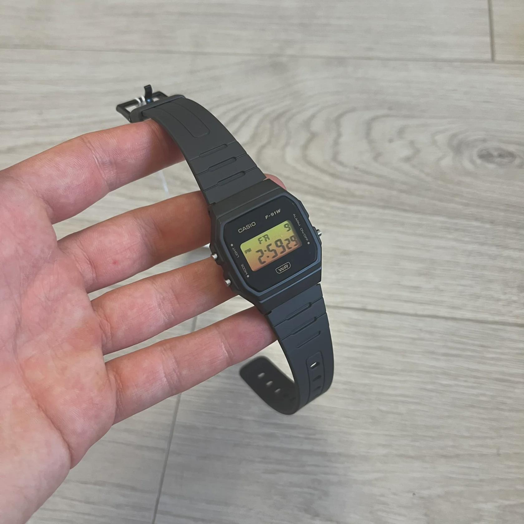 Casio F-91W "night Pharaoh" - Black & Yellow Digital Watch - Etsy