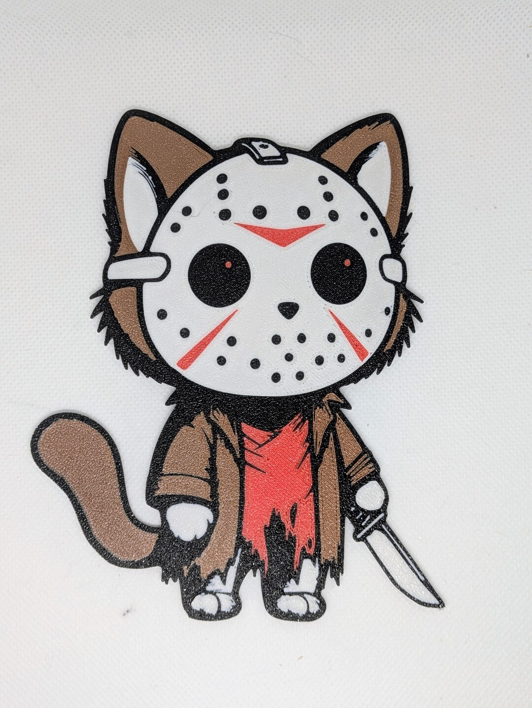 Friday the 13th Jason Vorhees Cat With Stand. Horror Prop. Gift - Etsy