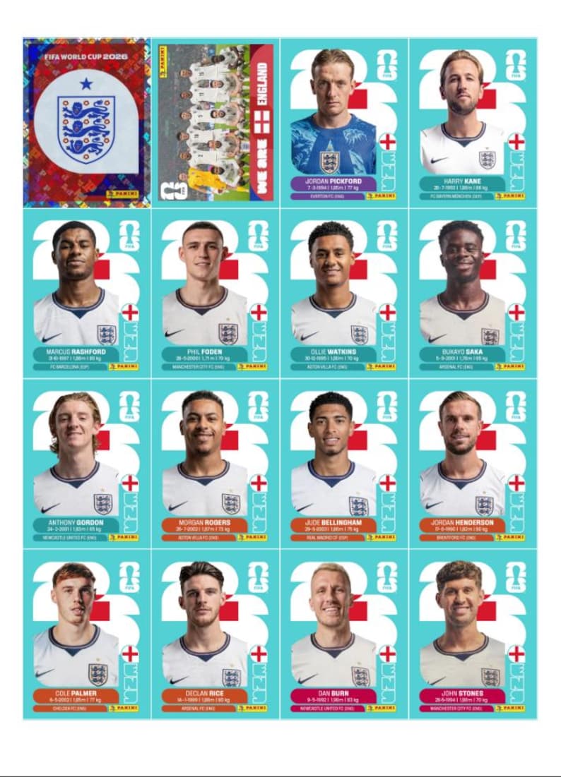 WM 2026: Digitales Fotoalbum zum Ausdrucken, Fußball-Sticker-Set, 2 ...
