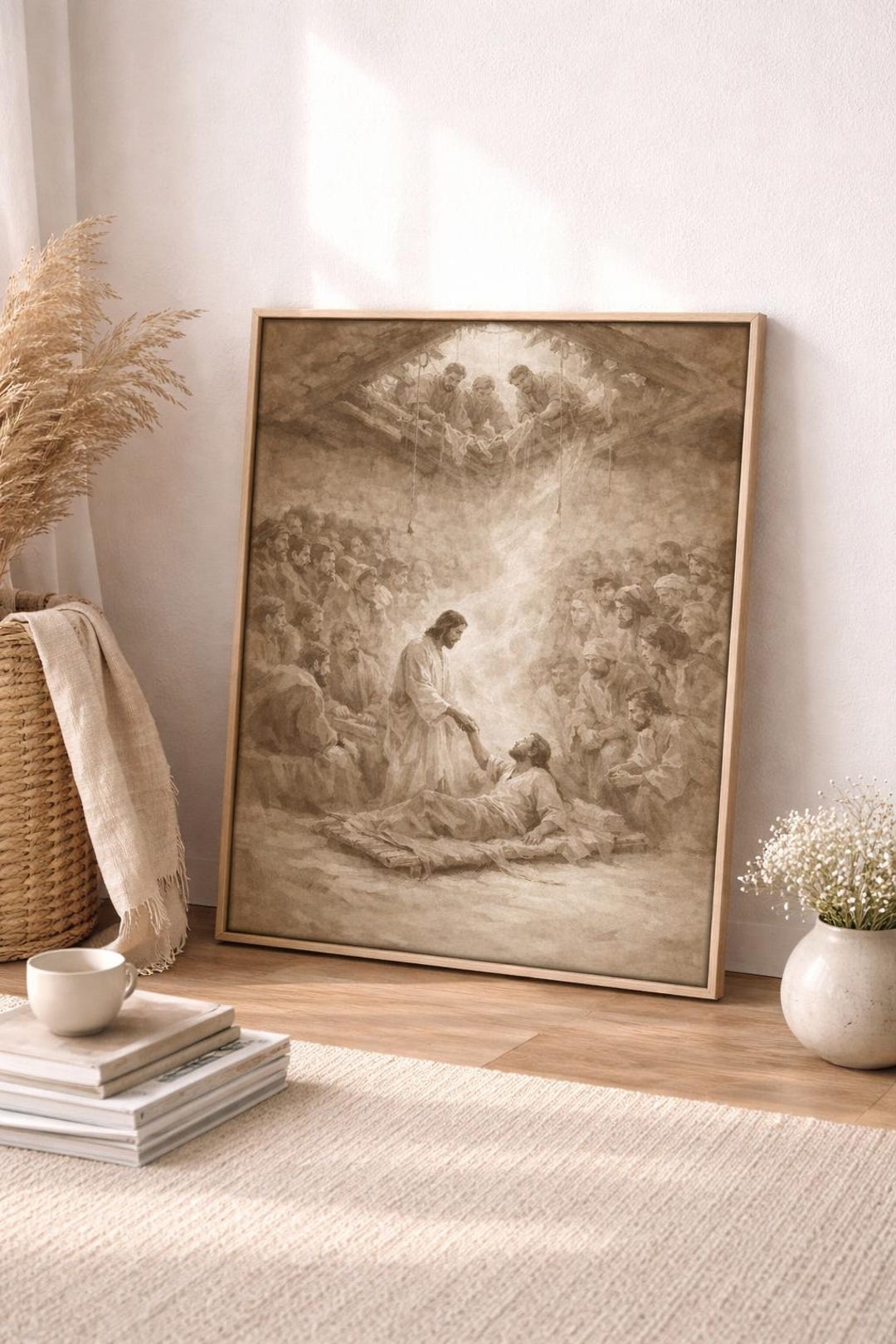 Jesus Heals the Paralytic Printable Wall Art | Bible Miracle Artwork ...
