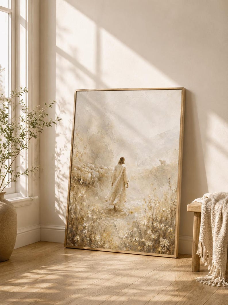 Jesus the Good Shepherd Wall Art, Christian Printable, Lost Sheep ...