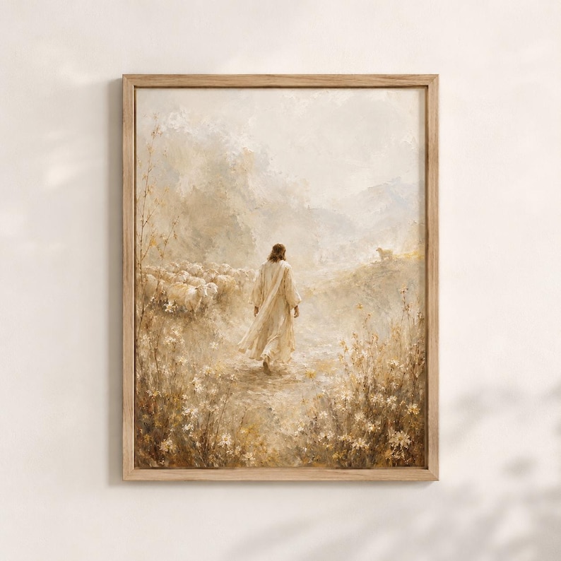 Jesus the Good Shepherd Wall Art, Christian Printable, Lost Sheep ...