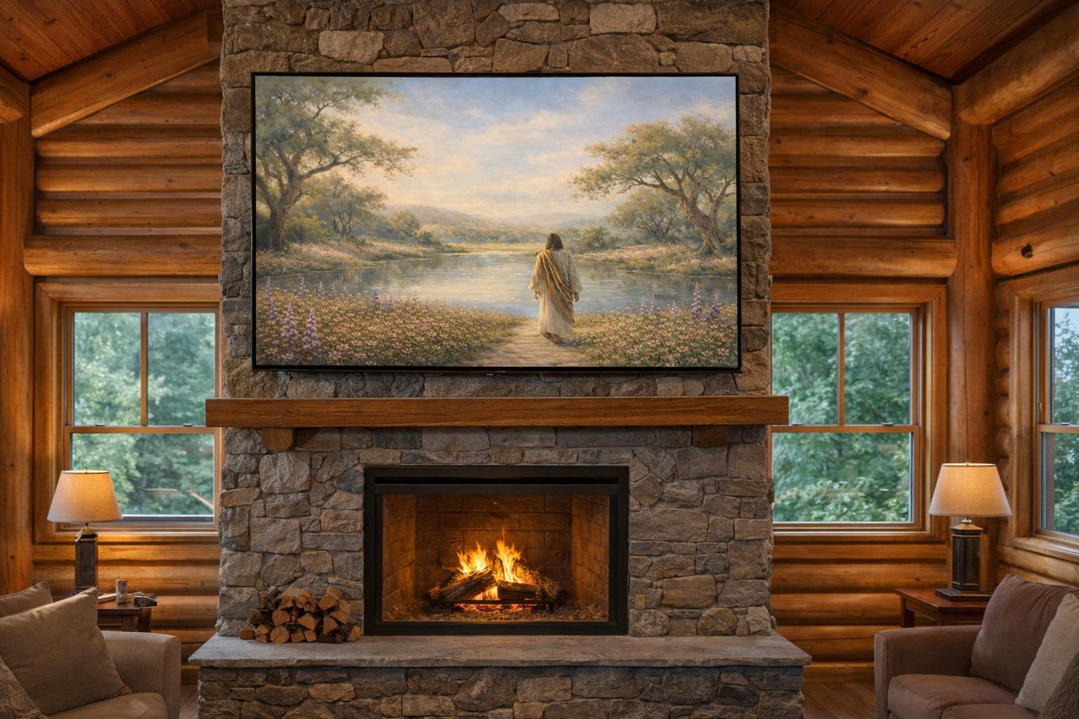Jesus by the River 4K TV Art | Christian Screensaver (digital Download ...