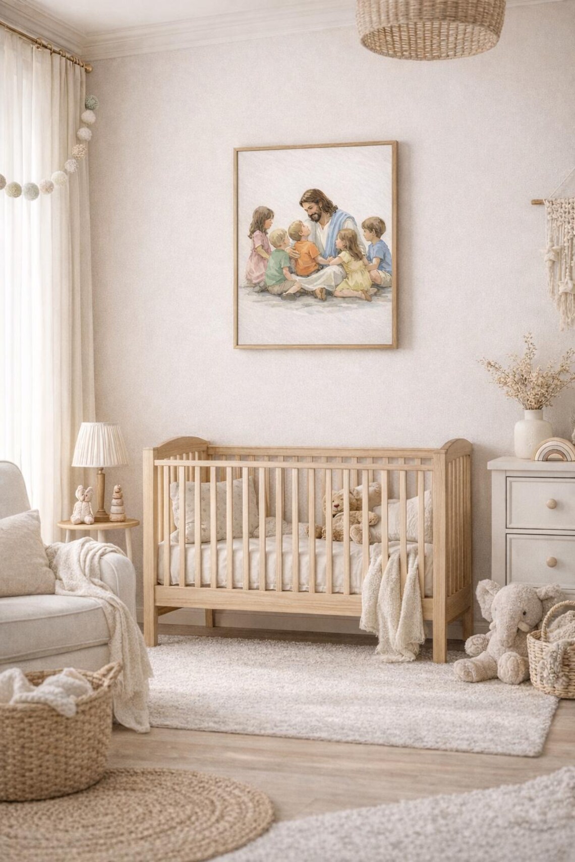 Jesus With Children Watercolor Print, Christian Nursery Art (digital ...