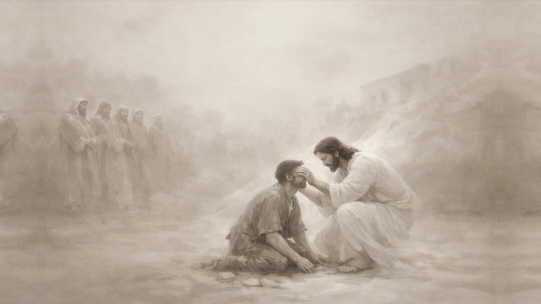 Jesus Healing the Blind Man Sepia Art Print (digital Download) - Etsy