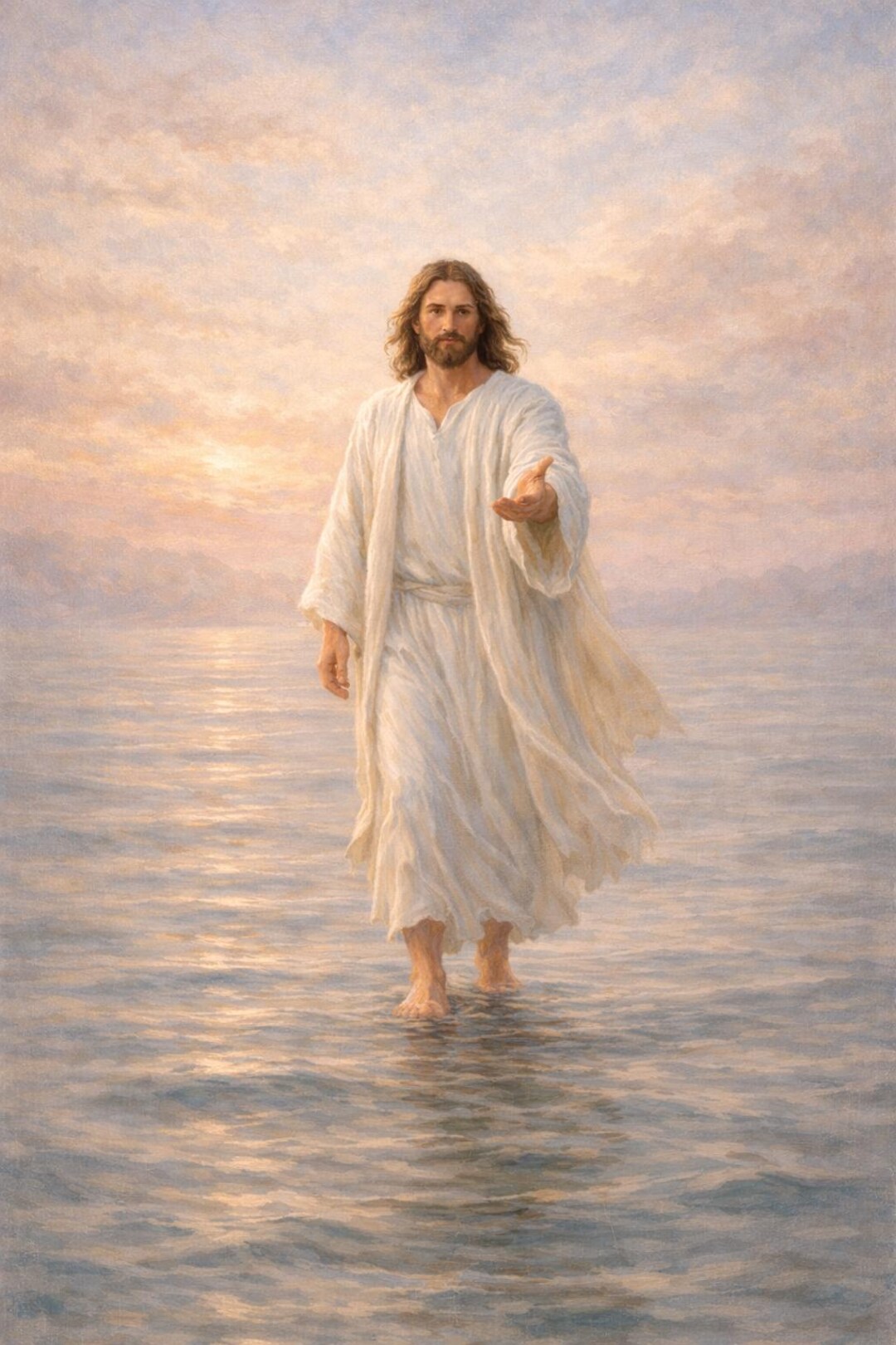 Jesus Walking on Water Print, Religious Christian Wall Art (digital ...