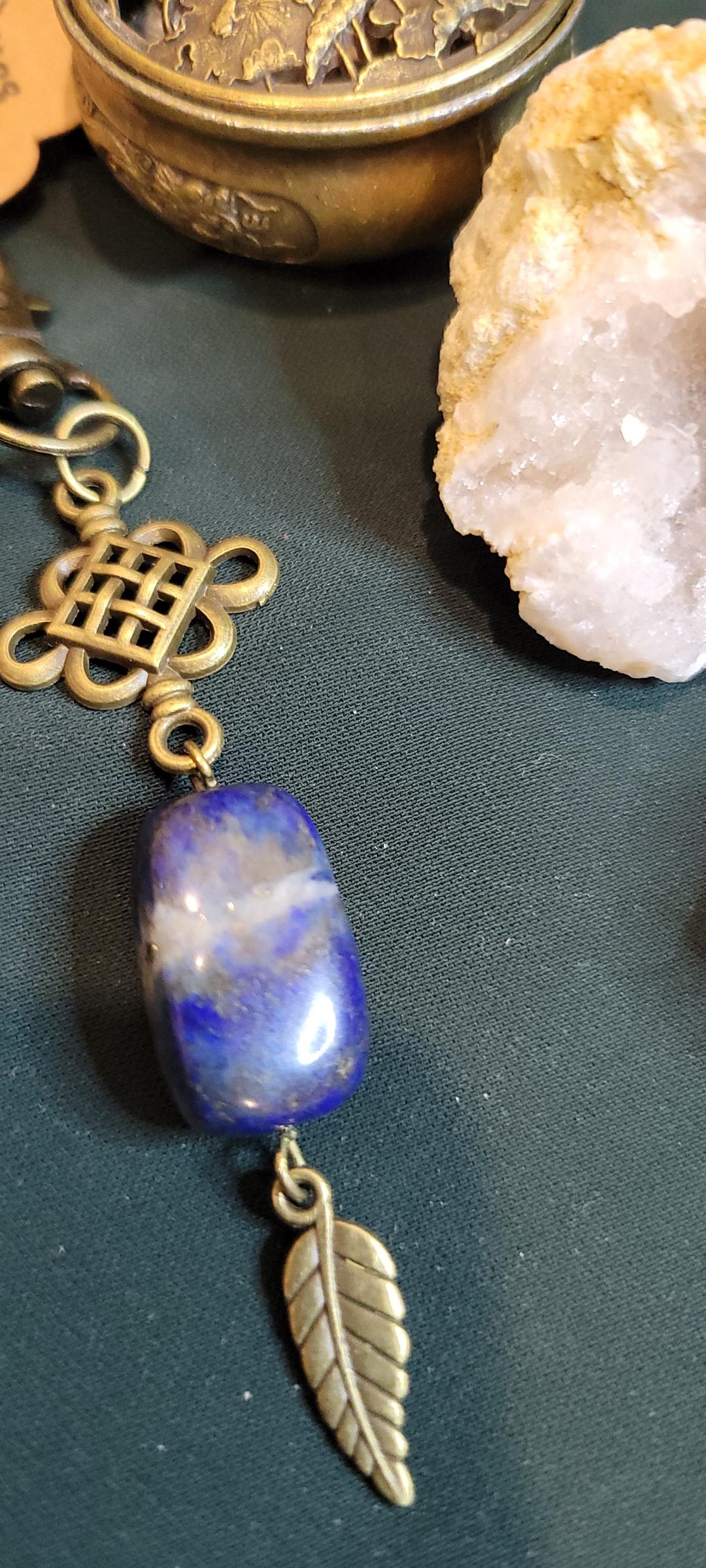 Boho Boho Style Keychain With Natural Lapis Lazuli Stone - Etsy