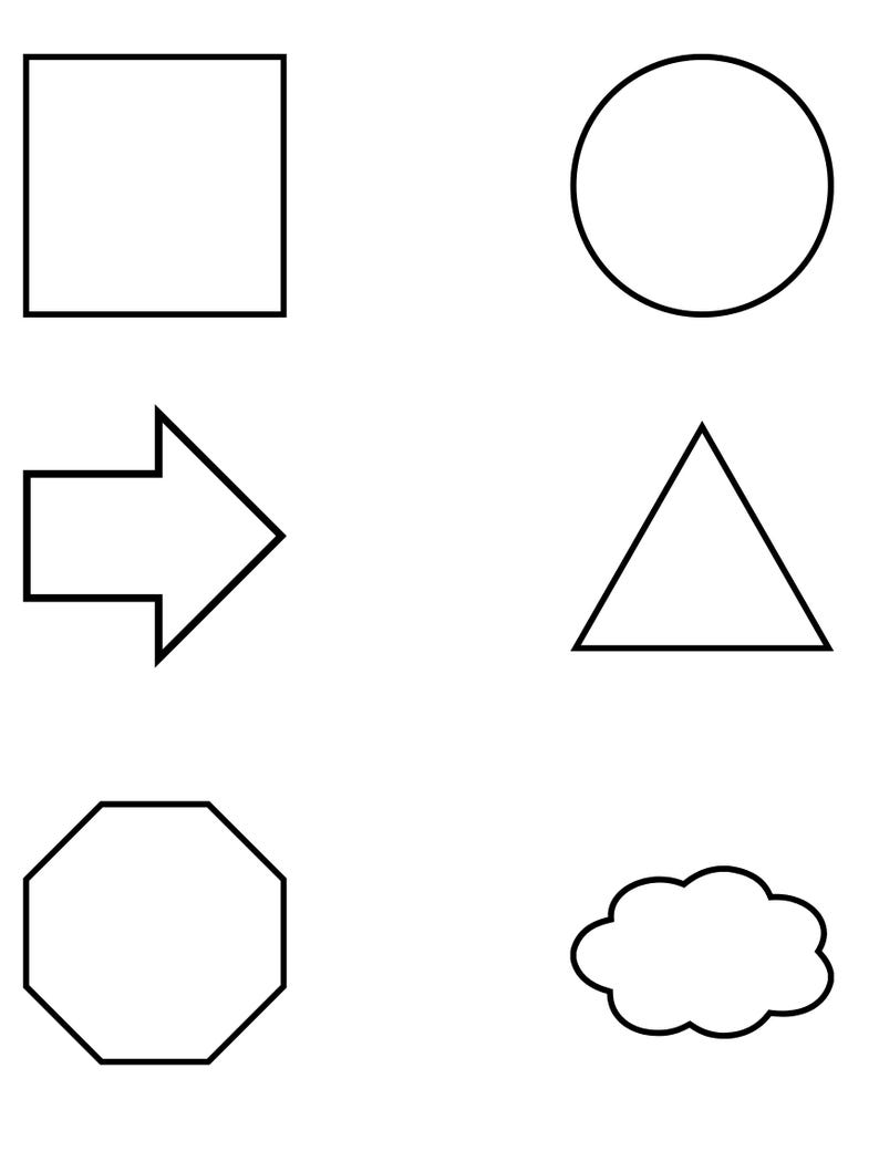 Basic Shape Outline Bundle - Etsy