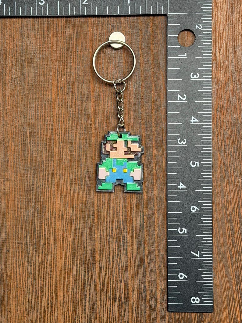Luigi Pixel Art Keychain – Retro Mario Modern Color Style - Etsy