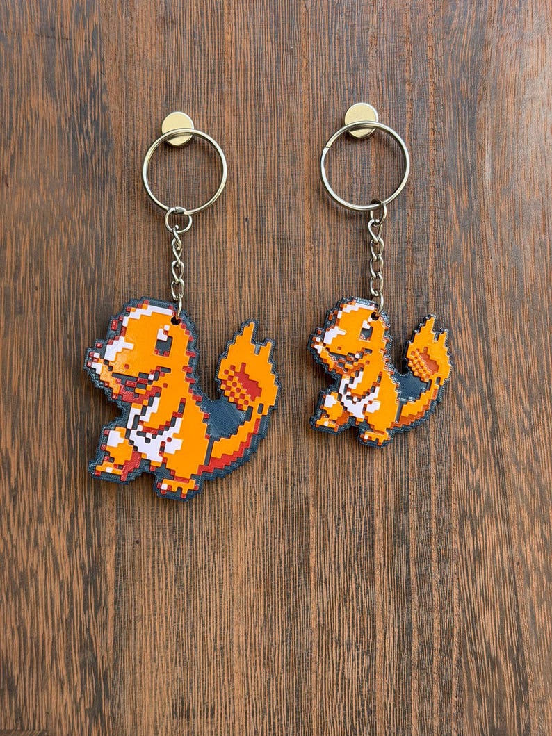 Charmander / Charmeleon / Charizard Pixel Keychain – 3D Printed Pokémon ...